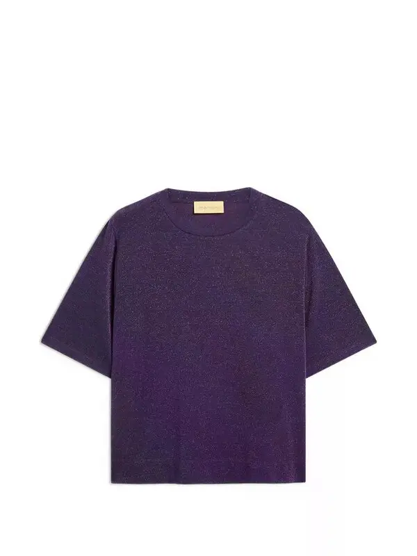 Momoni Lurex Jersey T-shirt - Purple