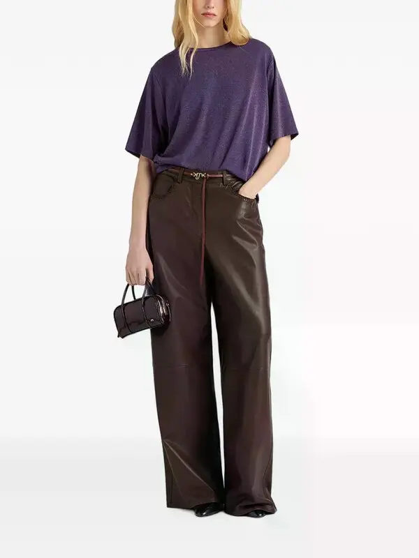 Momoni Lurex Jersey T-shirt - Purple