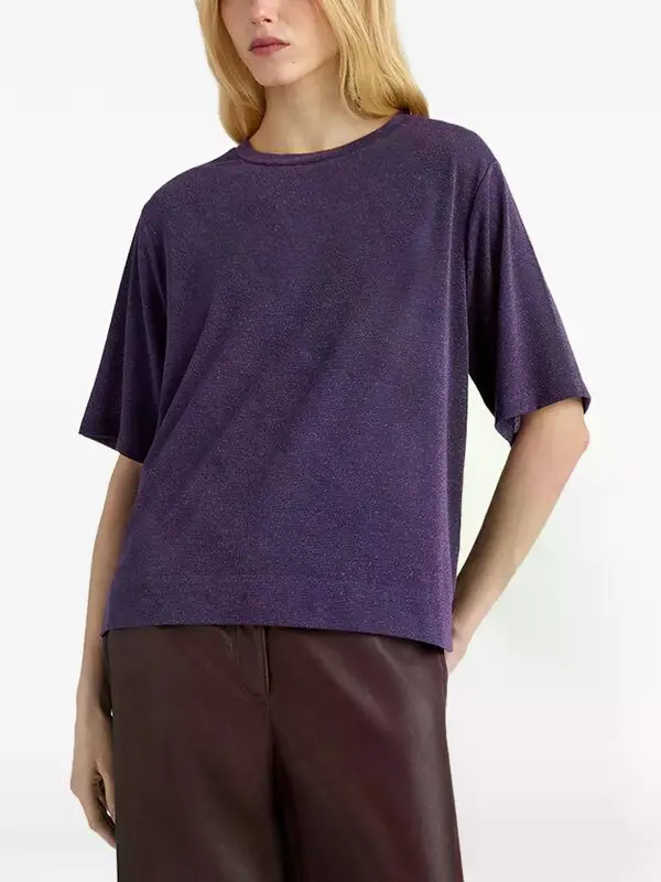 Momoni Lurex Jersey T-shirt - Purple