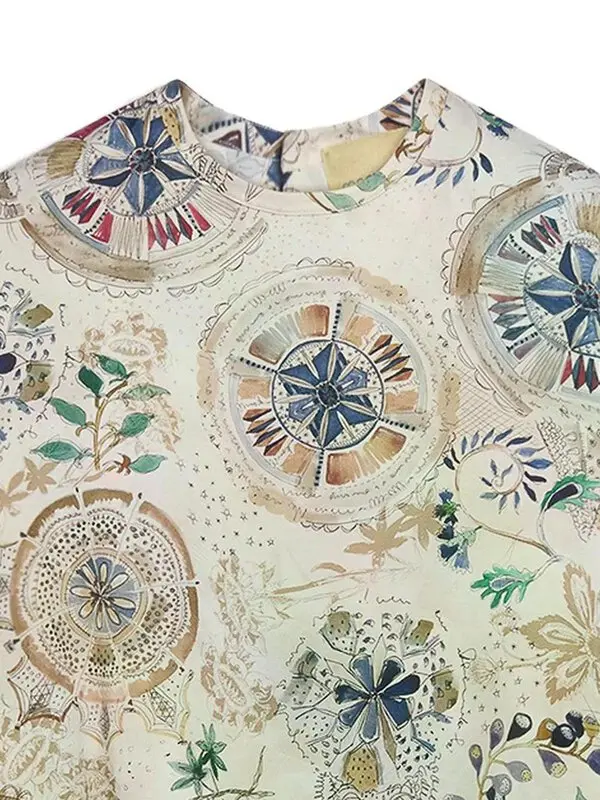 Momoni Stillia Printed Long-sleeve Blouse