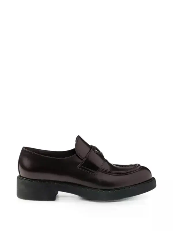 Prada Chocolate Brushed Leather Loafers