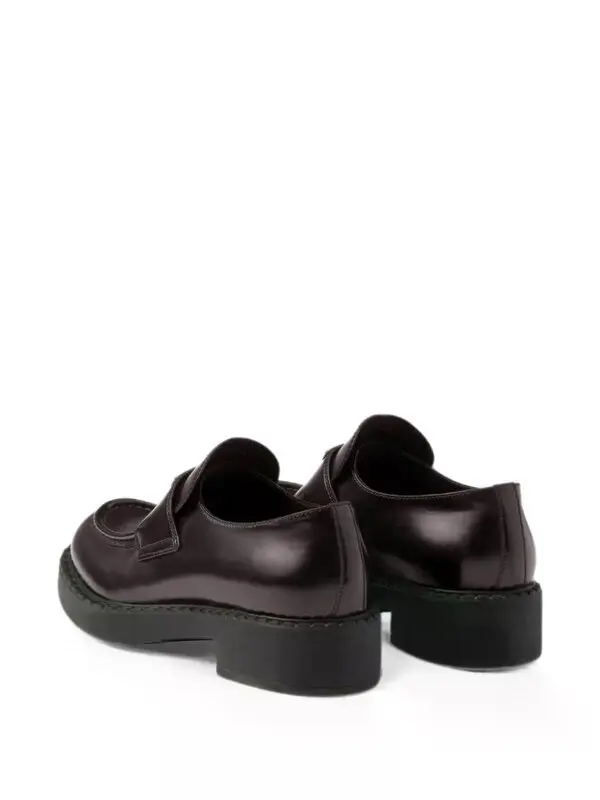 Prada Chocolate Brushed Leather Loafers