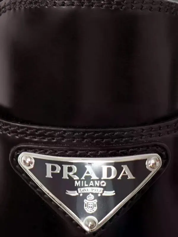 Prada Chocolate Brushed Leather Loafers