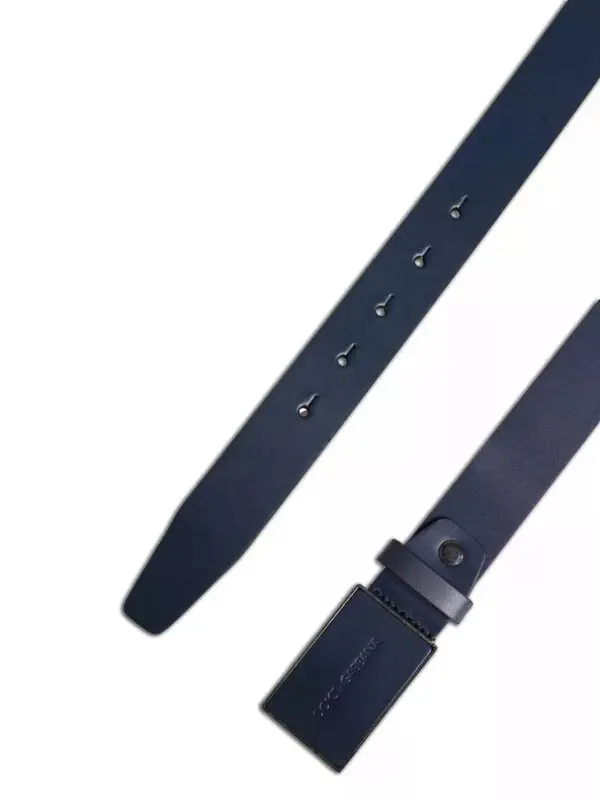 Dolce & Gabbana Logo Plaque Leather Belt