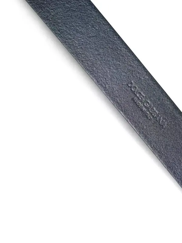 Dolce & Gabbana Logo Plaque Leather Belt