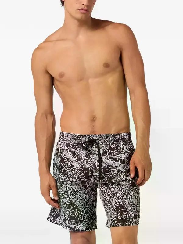 Philipp Plein Skull All-over Print Boardshorts