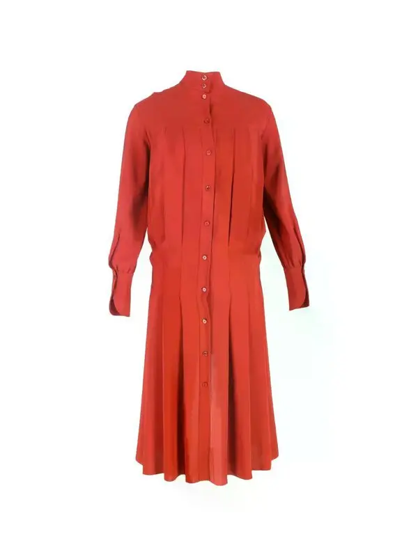 Chloé Mock Neck Button-down Midi Dress