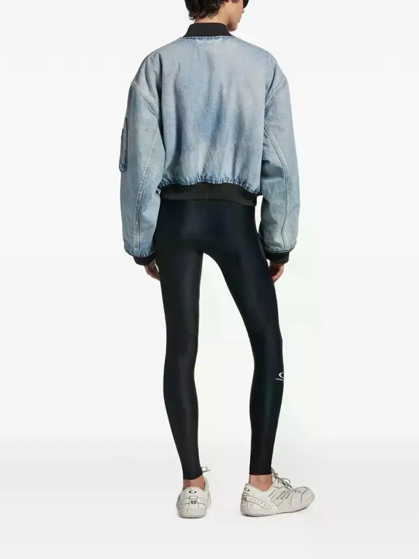 Balenciaga Faded Effect Denim Bomber Jacket