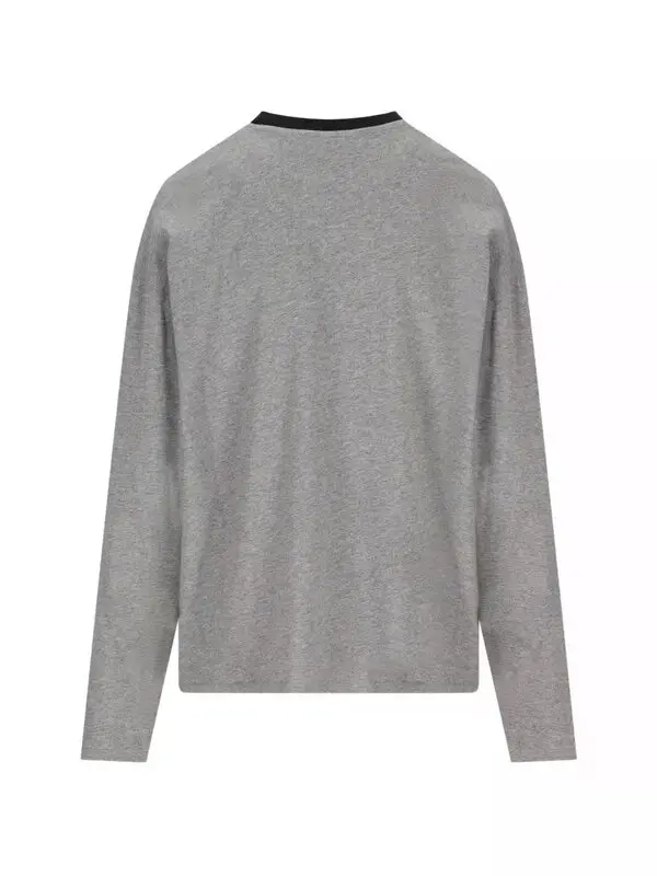 Miu Miu Logo Patch Long Sleeve Sweater