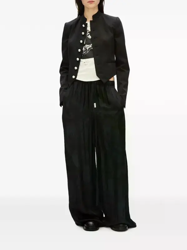 ANN DEMEULEMEESTER Cotton Cropped Stand Collar Jacket