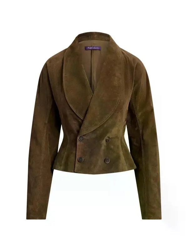 Ralph Lauren Trudie Double-breasted Suede Jacket - Brown