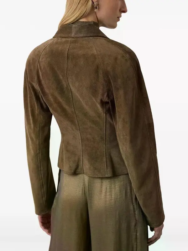 Ralph Lauren Trudie Double-breasted Suede Jacket - Brown