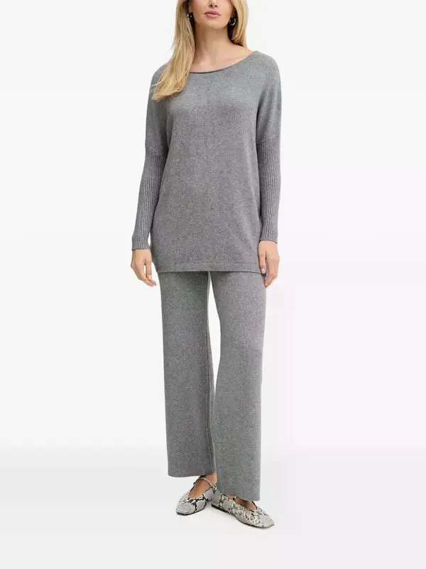 HAVEONE Ribbed-knit Trousers And Sweater Set