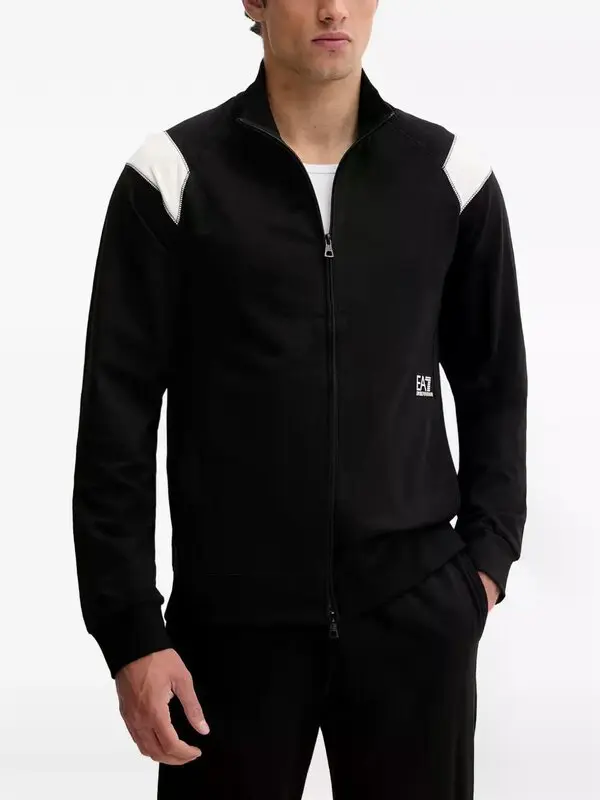 EA7 Contrast-panel Zip-up Tracksuit