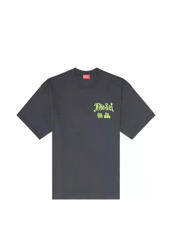 DIESEL® Cotton T-shirt With Flock Graphic