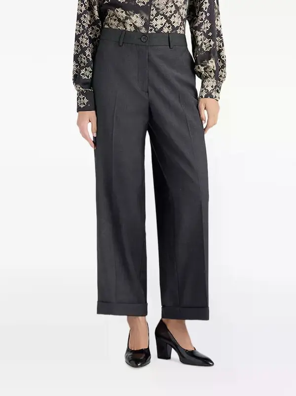 Momoni Charcoal Straight Leg Trousers