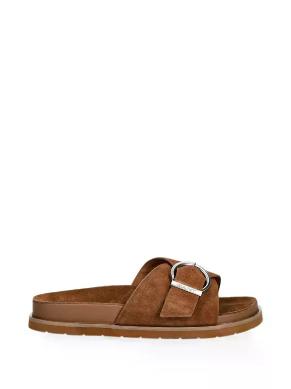 Gant Buckle Detail Suede Slides