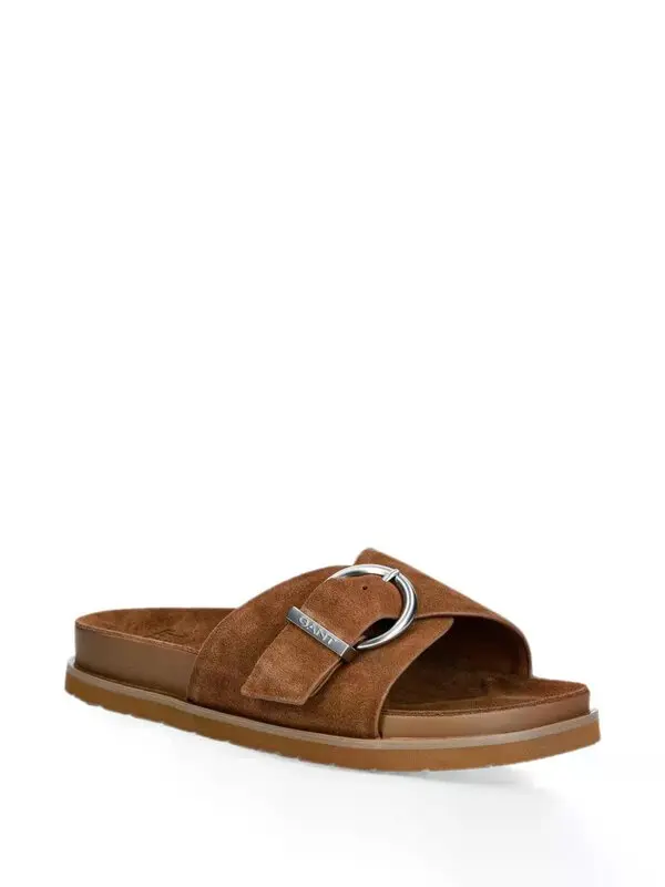 Gant Buckle Detail Suede Slides