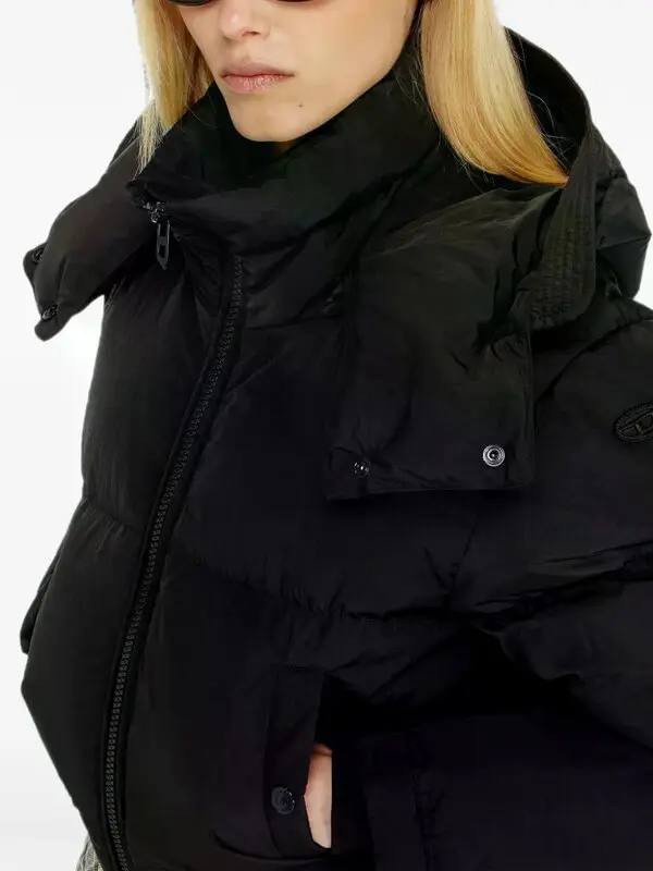 DIESEL® Wrinkled-nylon Down Puffer Jacket With Detachable Hood