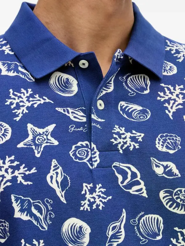 Gant Seashell-print Polo Shirt