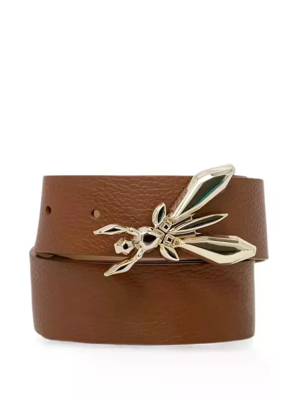 Patrizia Pepe Fly Motif Leather Belt - Brown