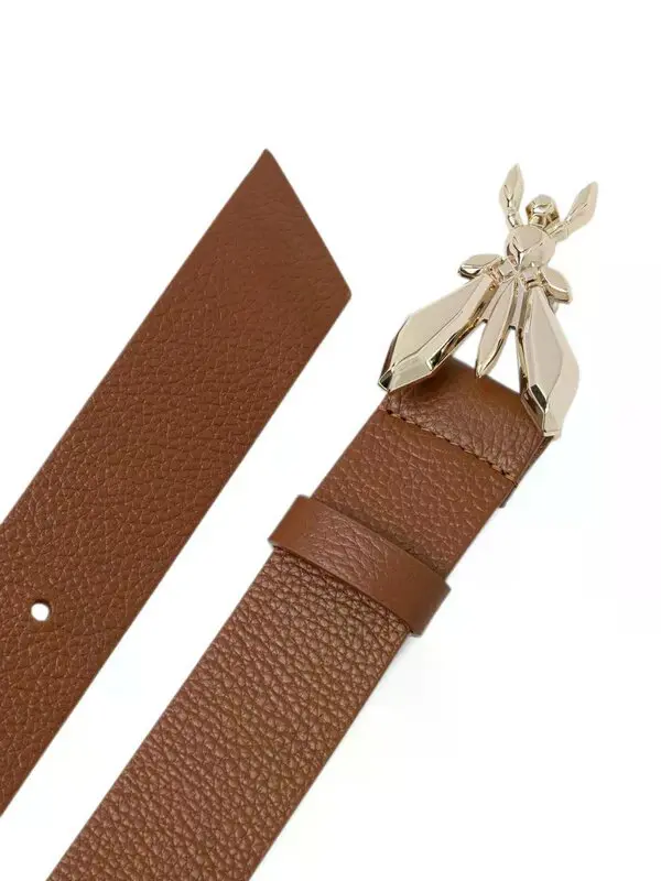 Patrizia Pepe Fly Motif Leather Belt - Brown