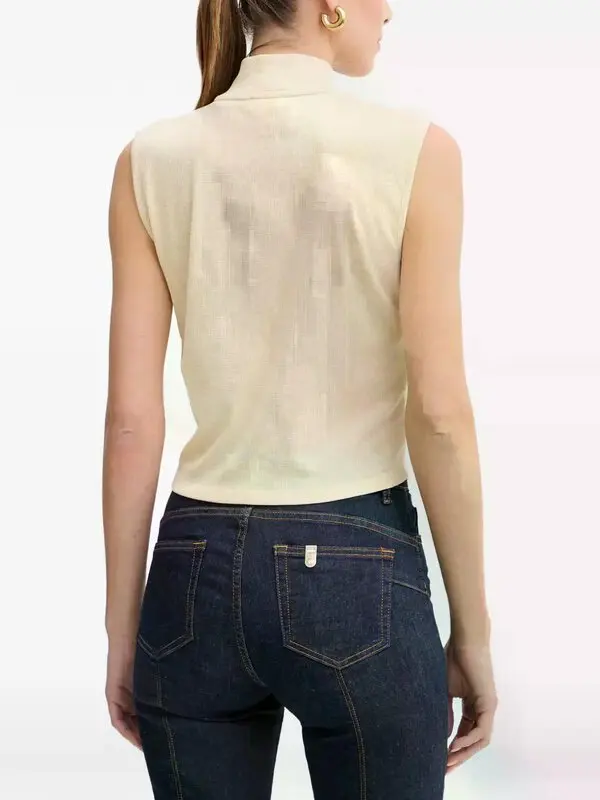 Liu Jo Sleeveless High-neck Half-zip Knit Top