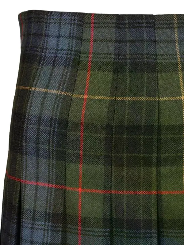 Etro Pleated Macro-check Maxi Skirt