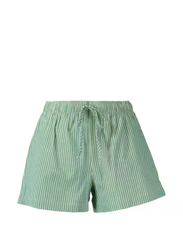 THE LADY AND THE SAILOR Striped Drawstring Shorts