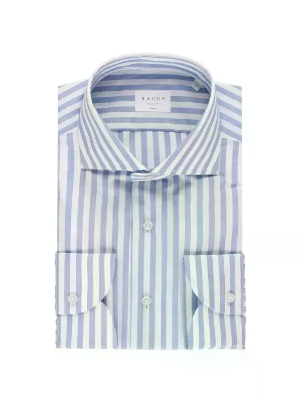 XACUS Travel Shirt Striped Shirt - Blue
