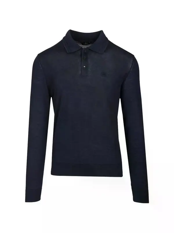Etro Fuji Long-sleeve Polo-collar Sweater