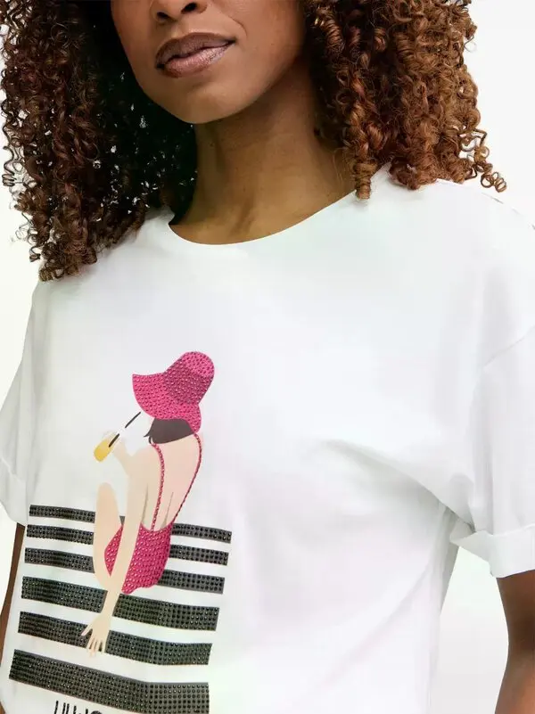 Liu Jo Embellished Graphic T-shirt