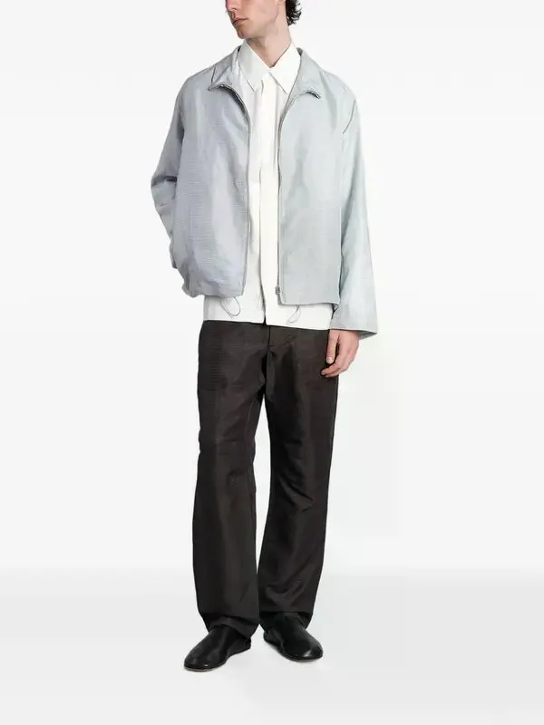 RANRA Grid-pattern Straight-leg Trousers