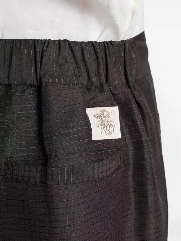RANRA Grid-pattern Straight-leg Trousers