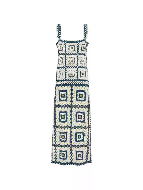 ALEMAIS Patchwork Crochet Maxi Dress