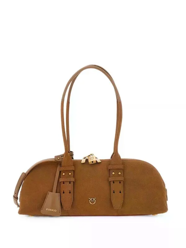 Pinko Large Escape Suede Tote Bag - Brown