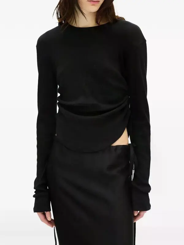 ANN DEMEULEMEESTER Ruched Long Sleeve T-shirt