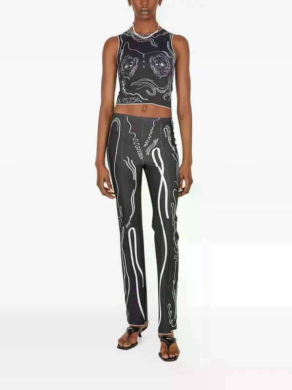 DI PETSA Venus Shell Graphic-print Stretch Jersey Trousers