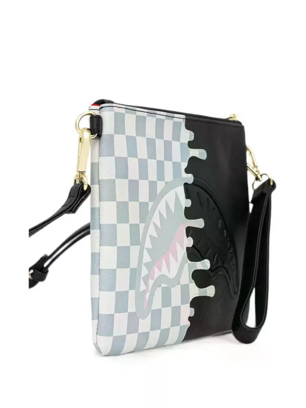 SPRAYGROUND Check Print Shoulder Bag With Shark Mouth Motif