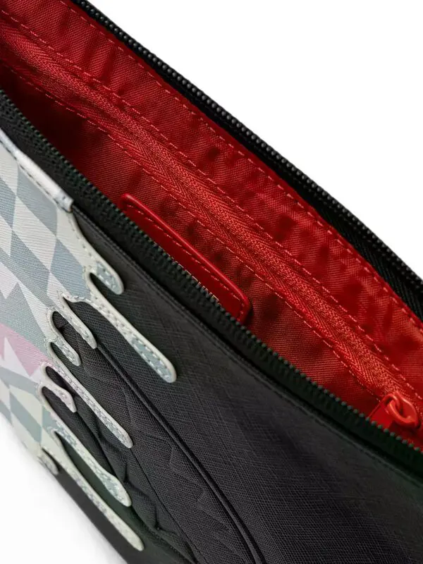 SPRAYGROUND Check Print Shoulder Bag With Shark Mouth Motif