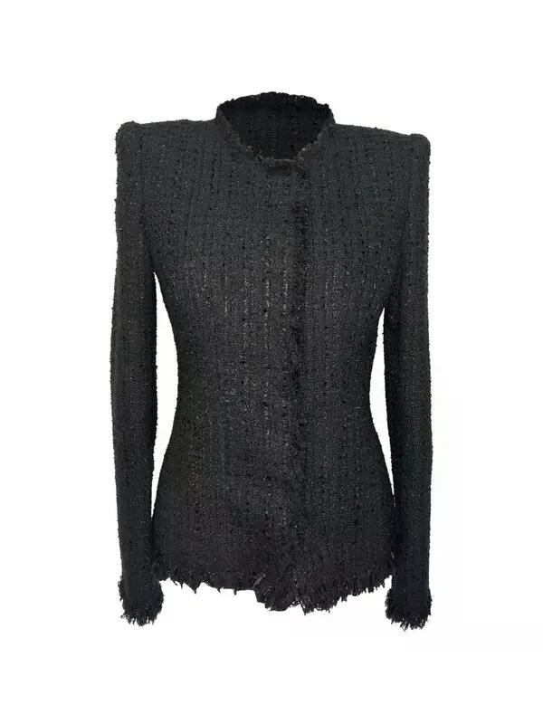 Alexander McQueen Collarless Tweed Jacket