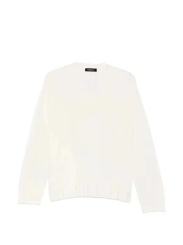 Fabiana Filippi V-neck Ribbed Trim Sweater - Neutrals