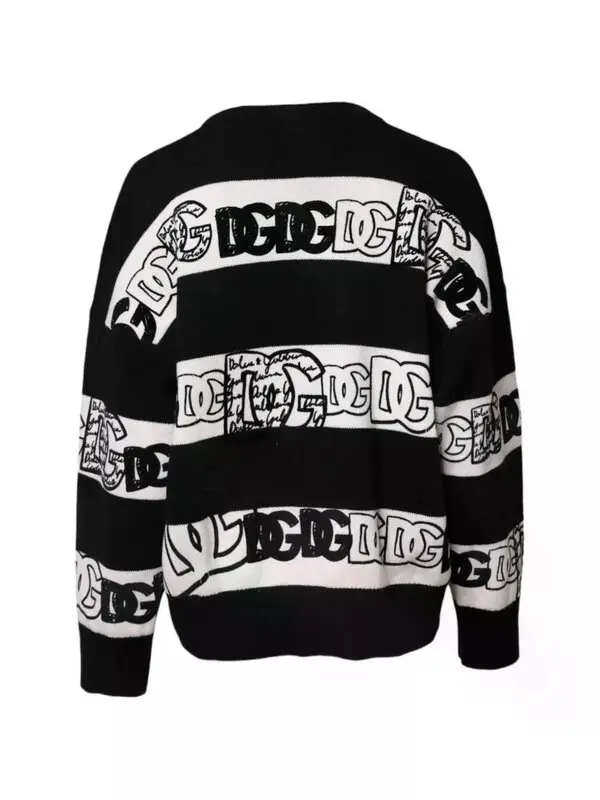 Dolce & Gabbana Striped Logo Print Sweater