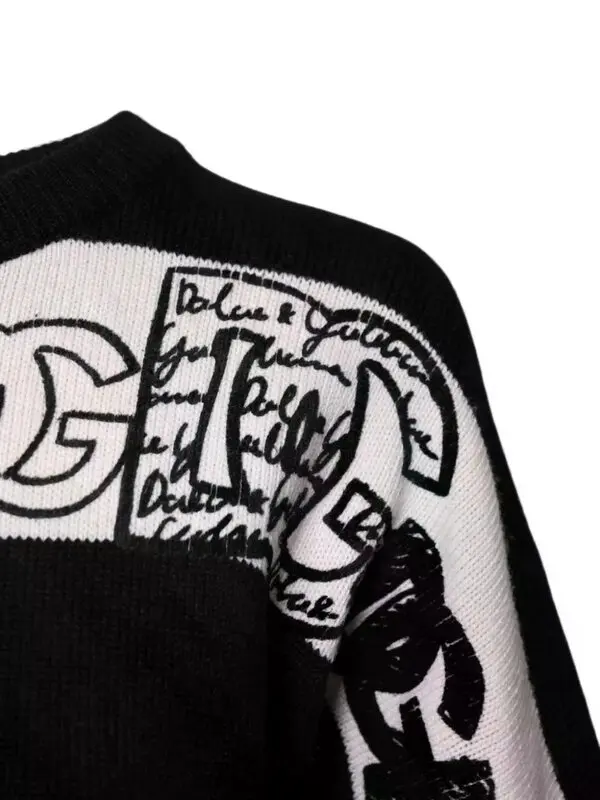 Dolce & Gabbana Striped Logo Print Sweater