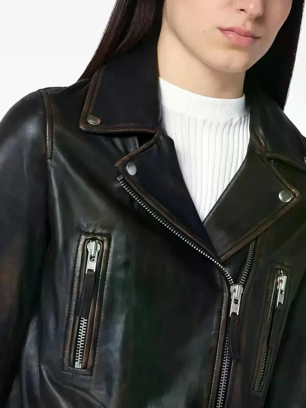 SWORD 6644 Leather Biker Jacket