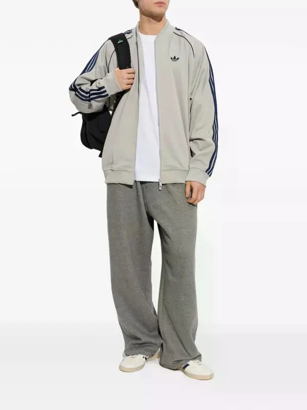 Adidas Logo-embroidered Wide-leg Track Pants