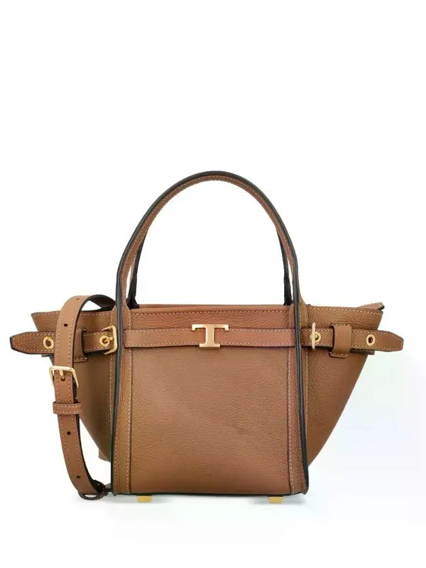 TOD'S T Signature Leather Tote Bag