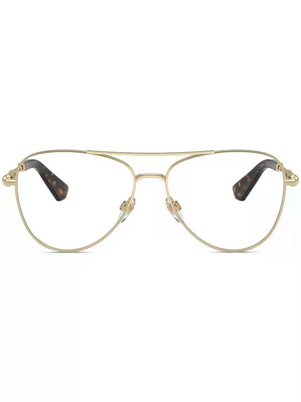 Burberry Tone Aviator Full Rim Acetate Eyeglasses - Gold