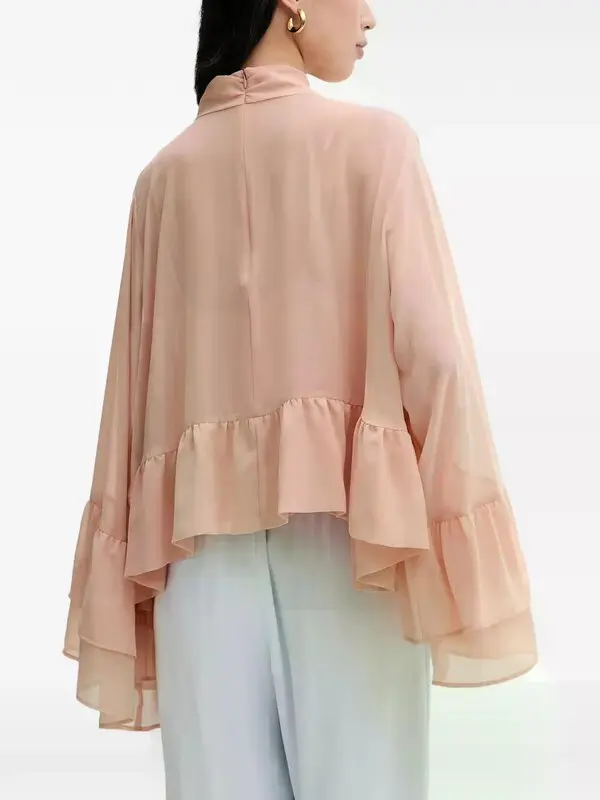 GESTUZ High-neck Tiered Ruffle Blouse