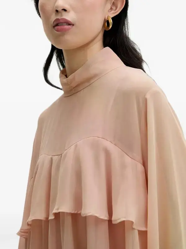 GESTUZ High-neck Tiered Ruffle Blouse